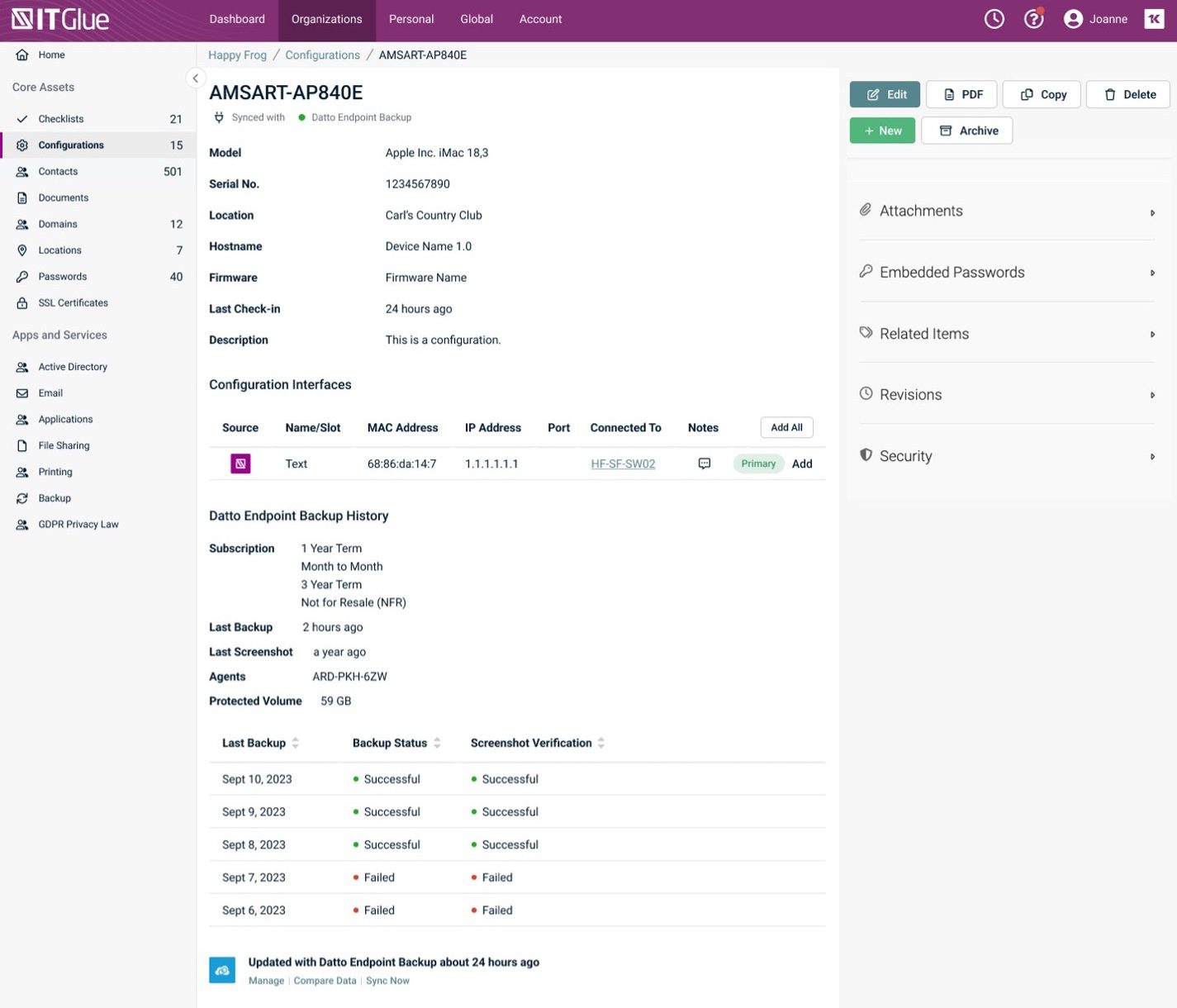 IT Glue's Integration with Datto Endpoint Backup for PCs | IT Glue