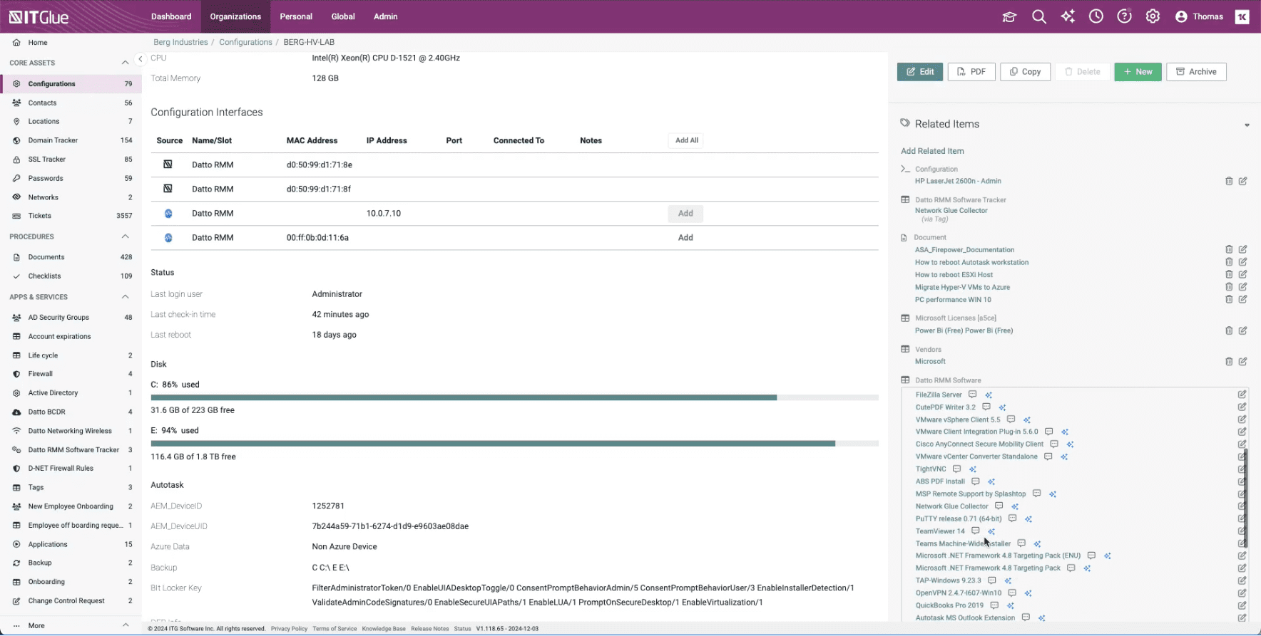 Introducing Datto RMM Software Asset Tracker - IT Glue