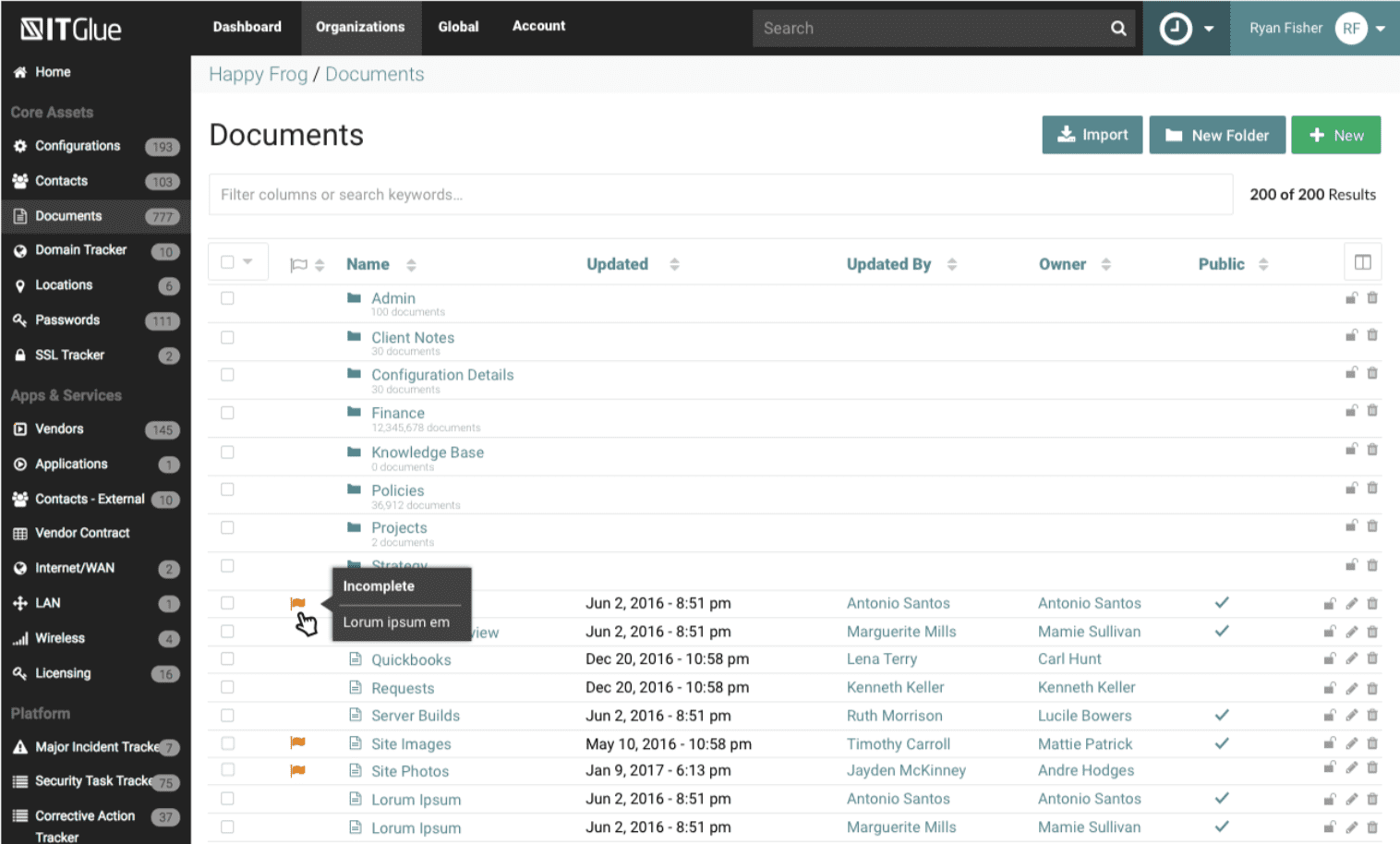Feature Release: Flags - Documents | IT Glue