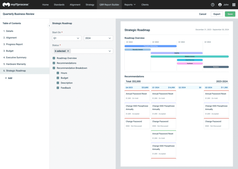 QBR Report Builder in myITprocess - IT Glue