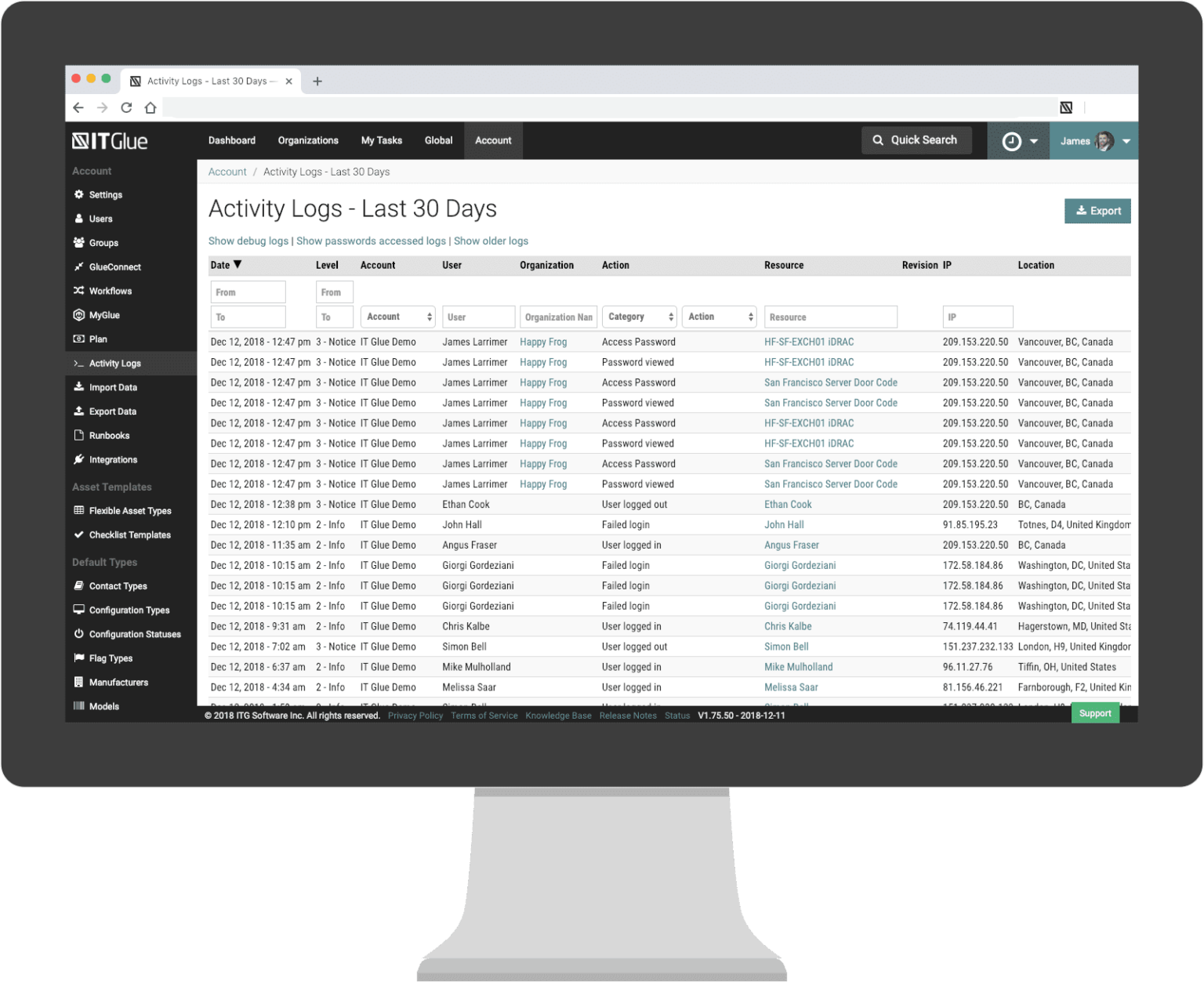 Activity Logs - Immutable Audit Trail with Restore | IT Glue