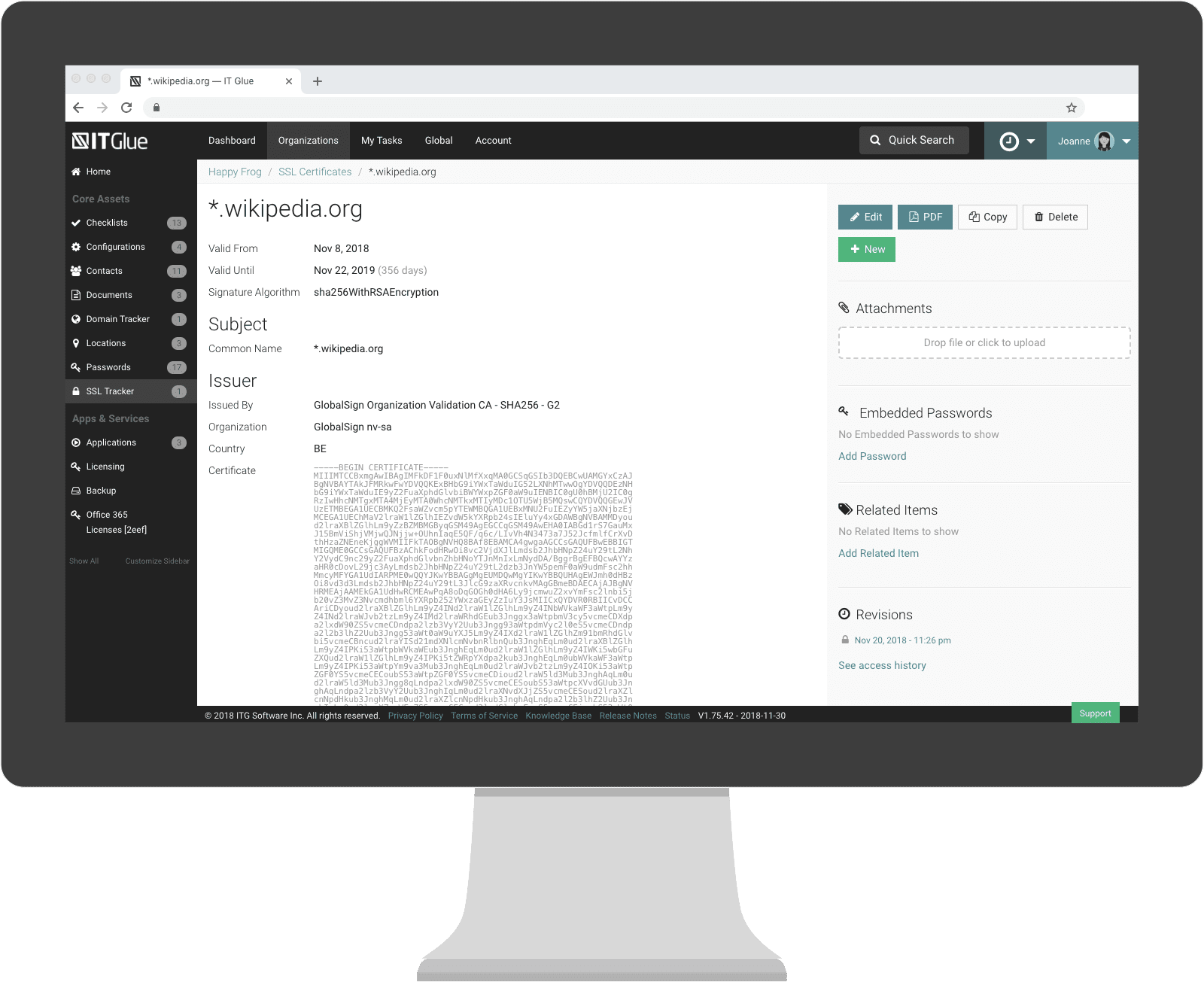 Domain Tracker | IT Glue