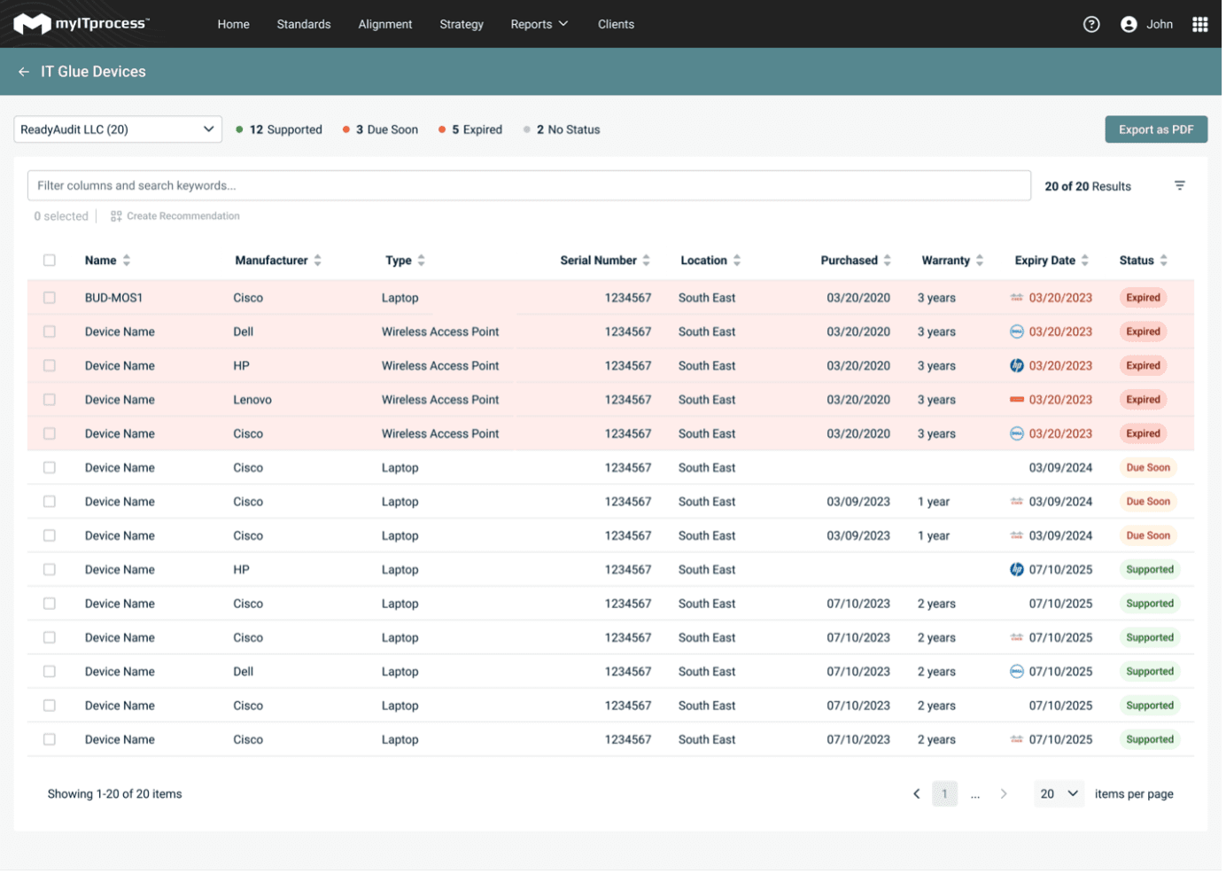 Device Lifecycle Management in myITprocess | IT Glue